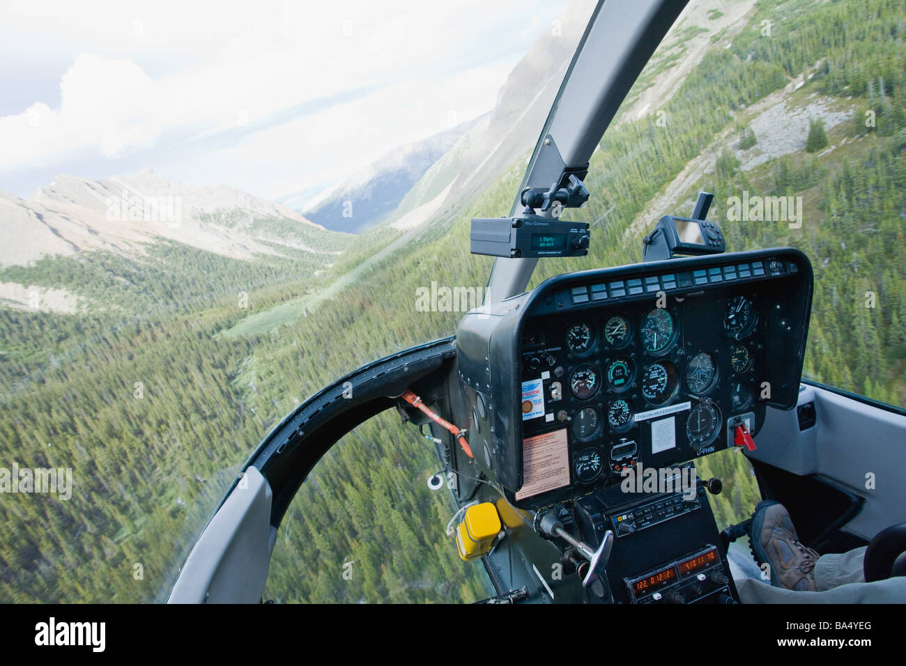 View of Cockpit in Helicopter Stock Photo - Alamy