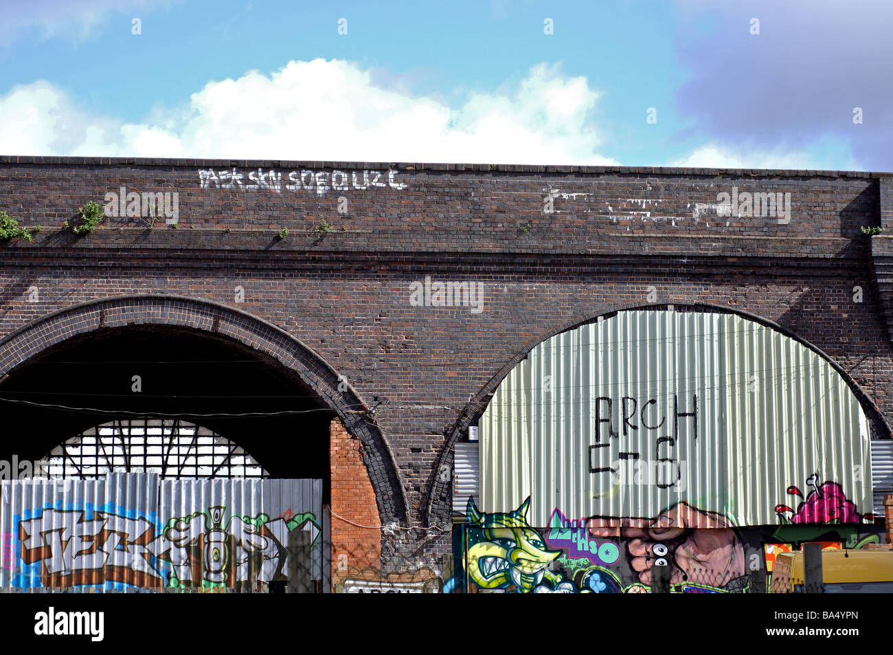 Railway arches by the Custard Factory, Digbeth, Birmingham, UK Stock ...