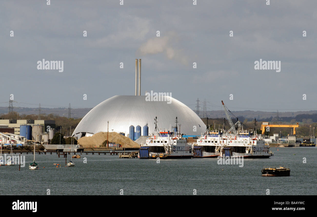 Three Wightlink ferries the Cenwulf Caedmon and Cenred having finished ...
