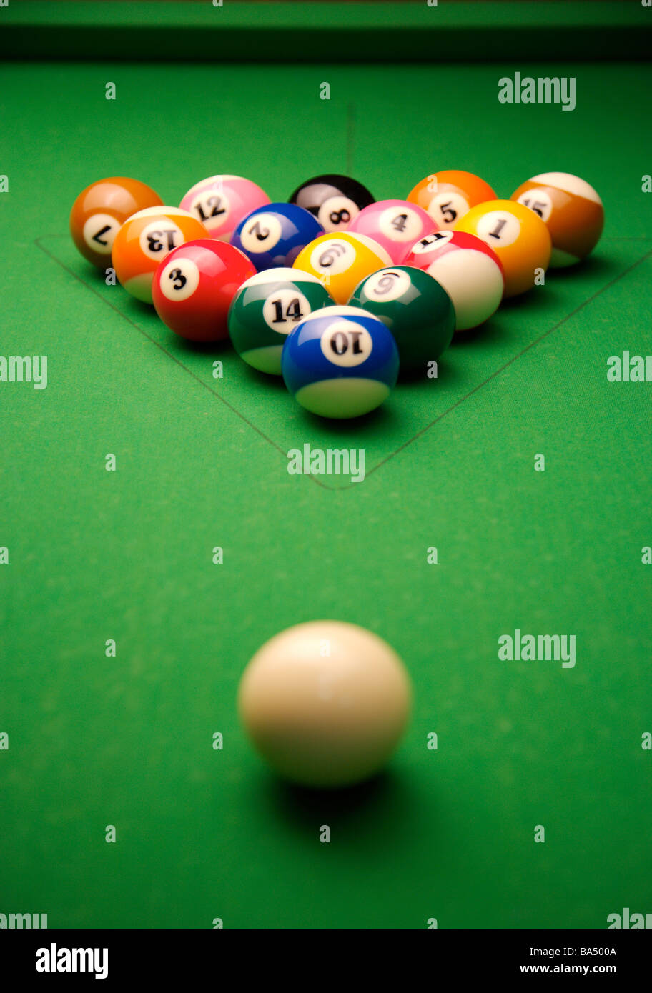 Pool Table and Balls Stock Photo - Alamy