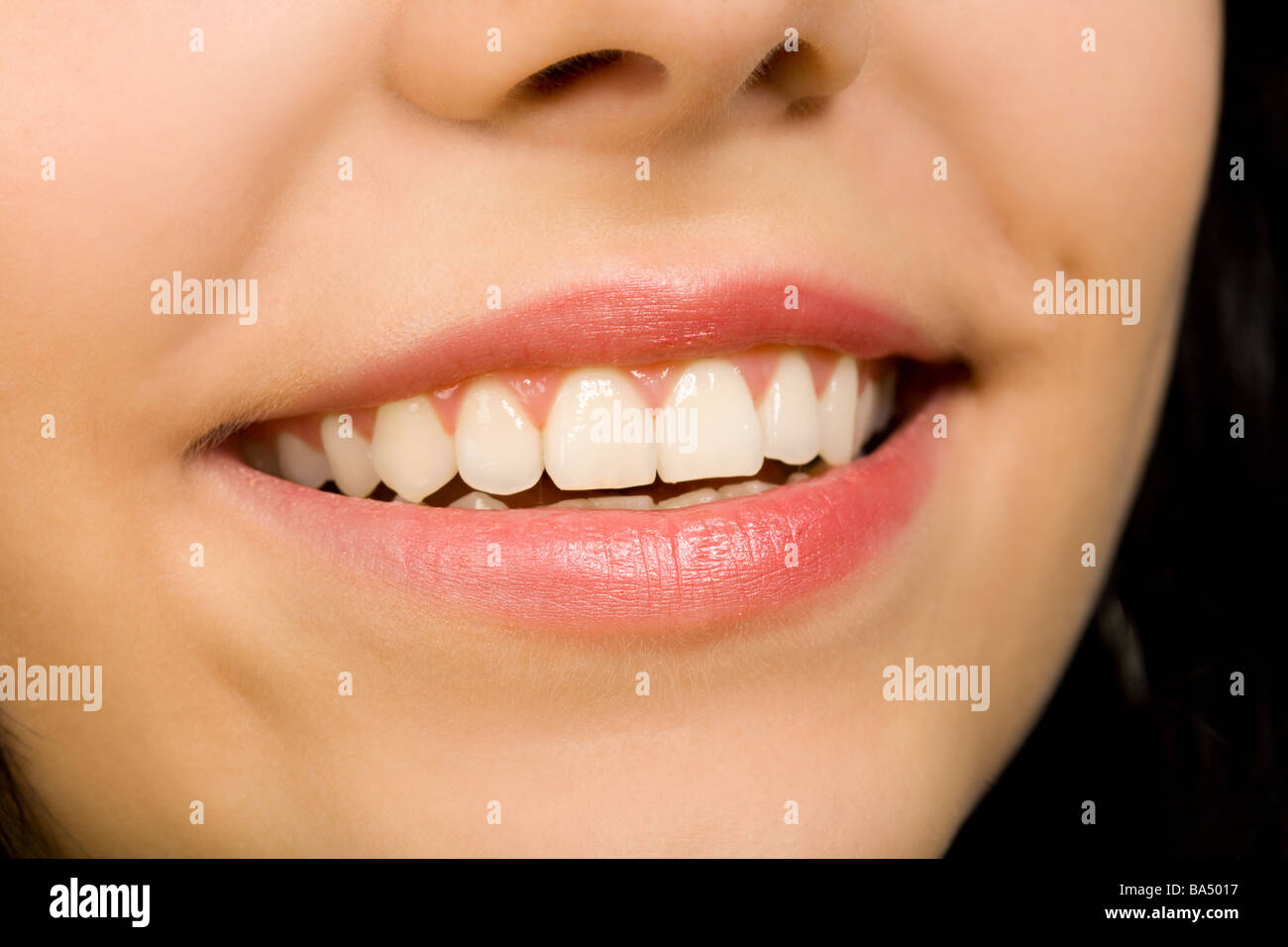 the female lips with cosmetics macro shot Stock Photo - Alamy