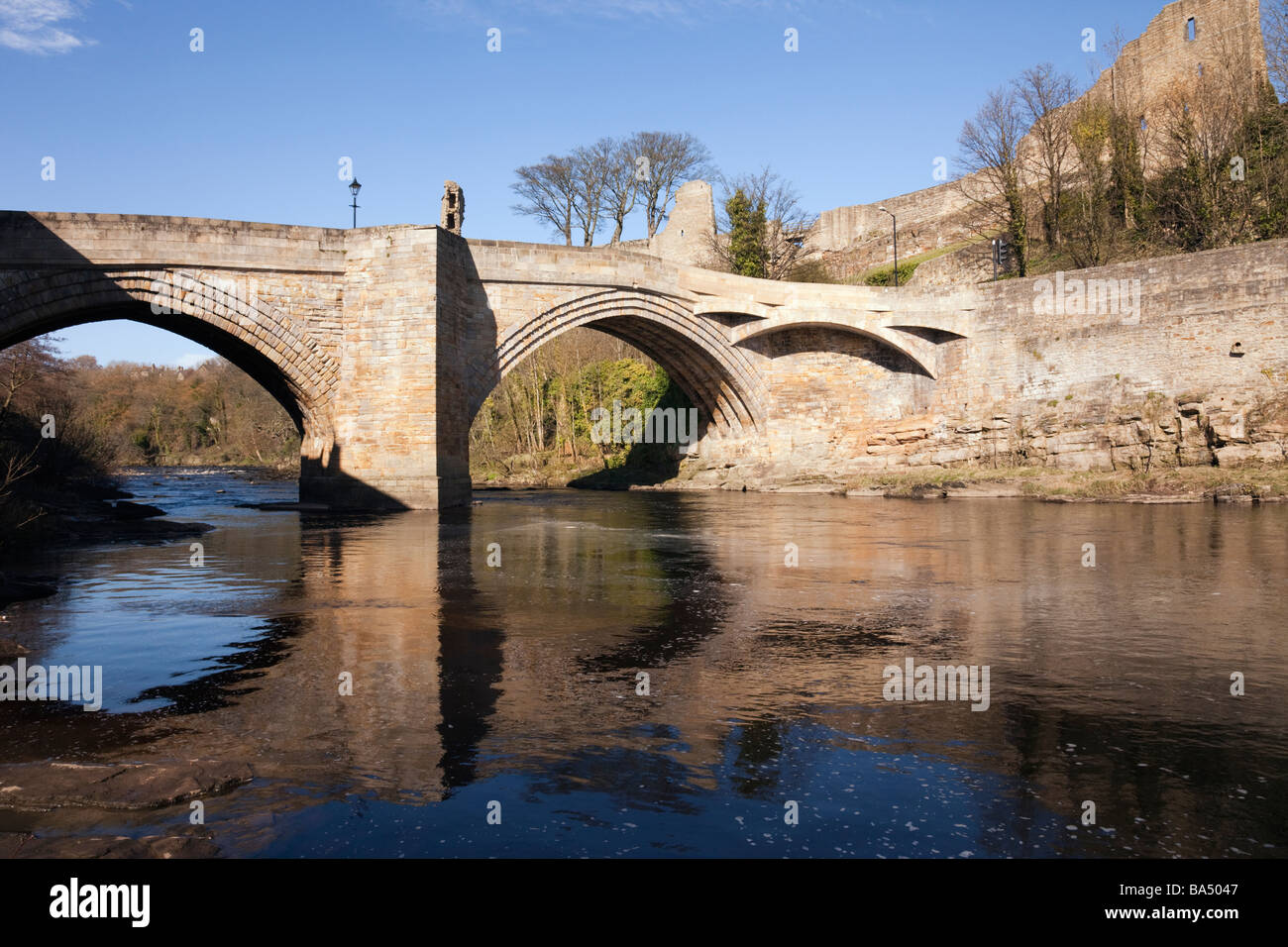 Barnard Castle Teesdale County Durham England UK Old stone bridge ...