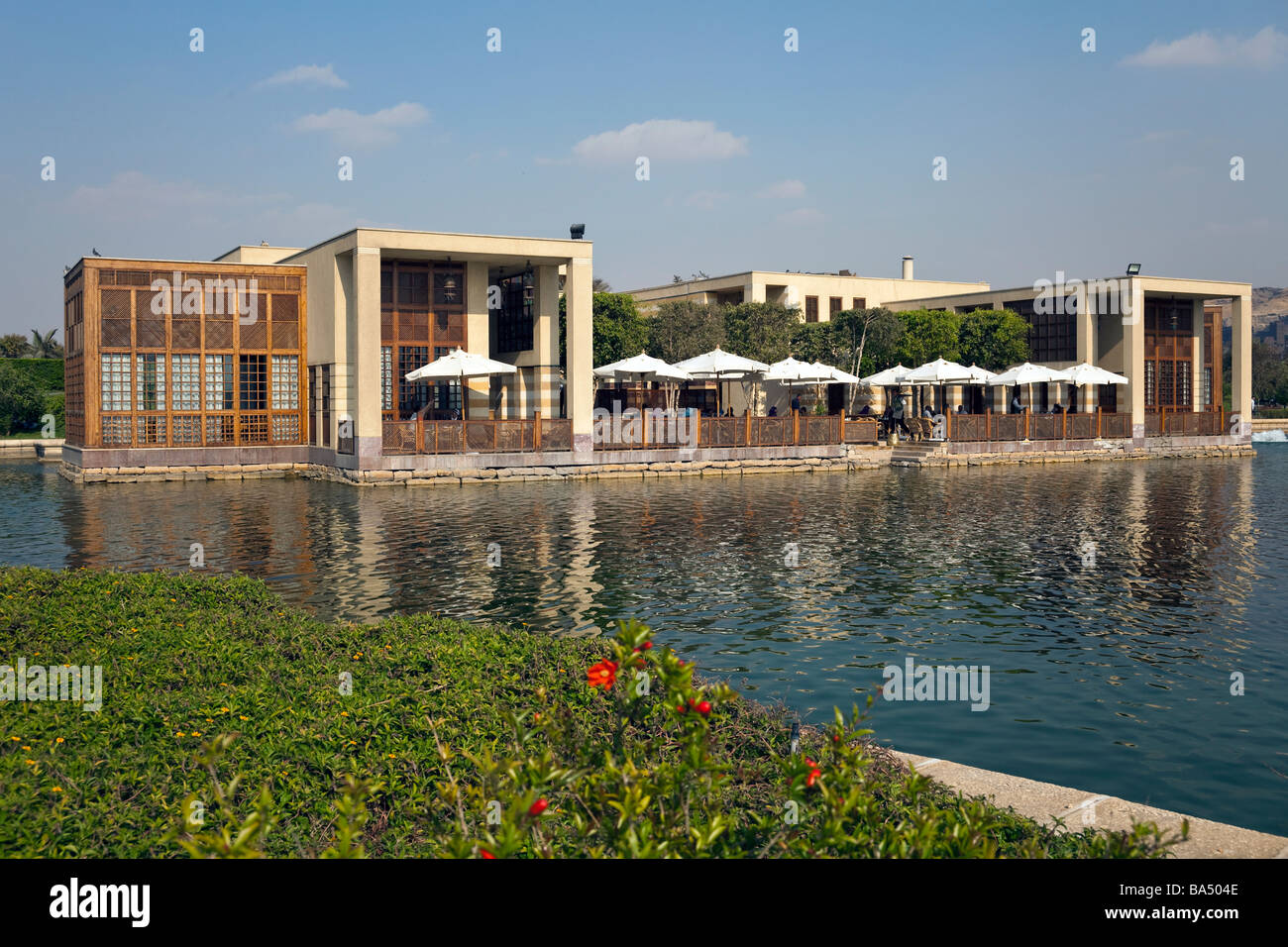 lakeside cafe, al-Azhar Park, Cairo, Egypt Stock Photo - Alamy