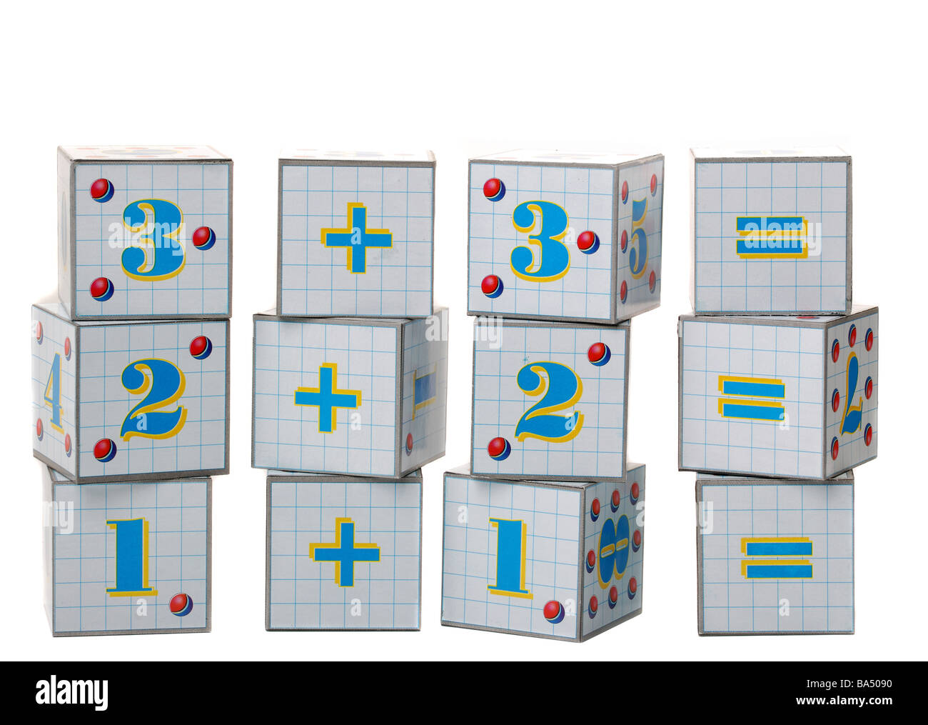 Figures on cubes The image of the various figures isolated on a white ...