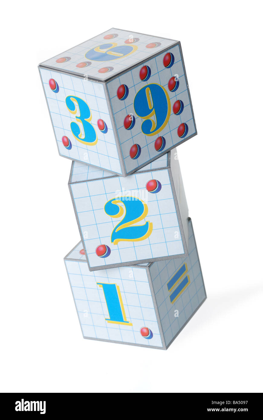 Figures on cubes The image of the various figures isolated on a white ...