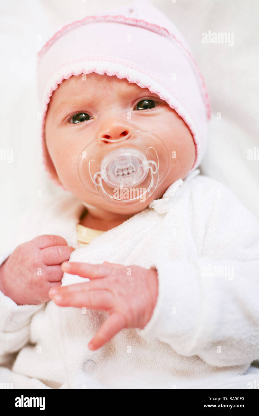 adorable baby with pacifier Stock Photo - Alamy