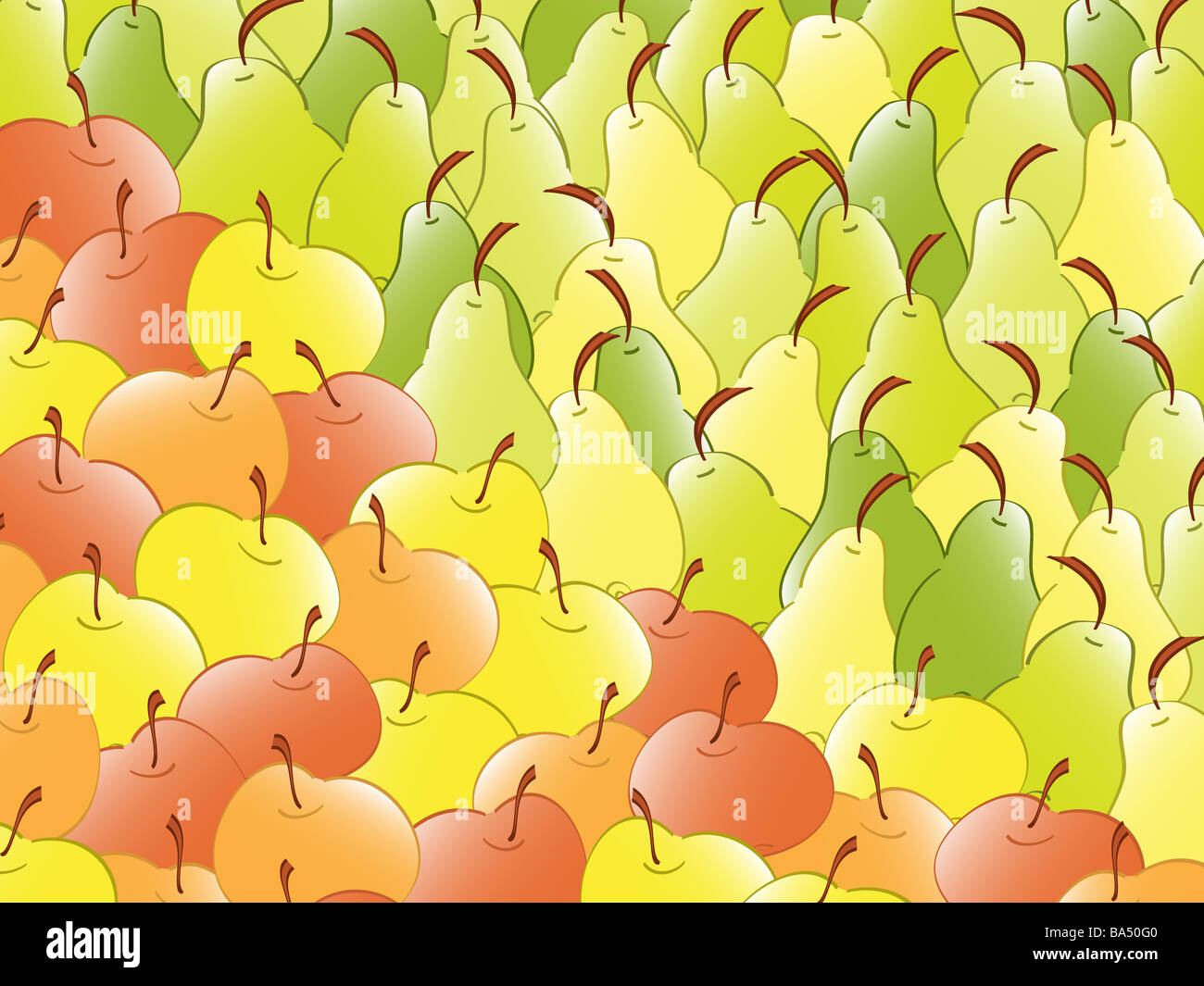 apple and pear vector Stock Photo - Alamy