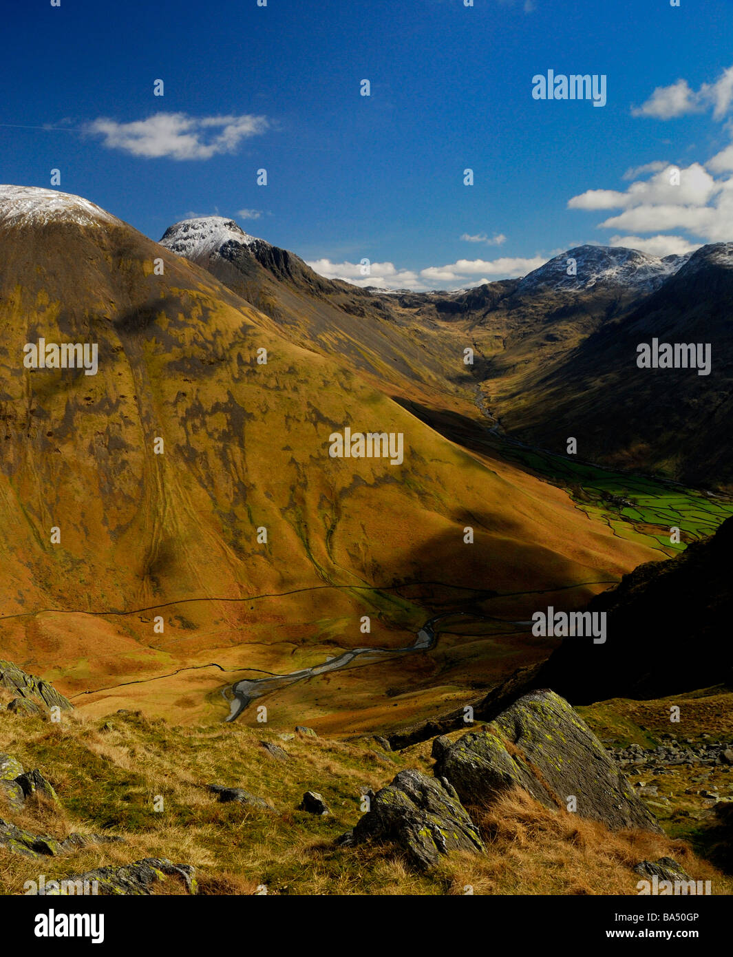 Kirk Fell, Great Gable, Wasdale, Mosedale from Dore Head Stock Photo ...