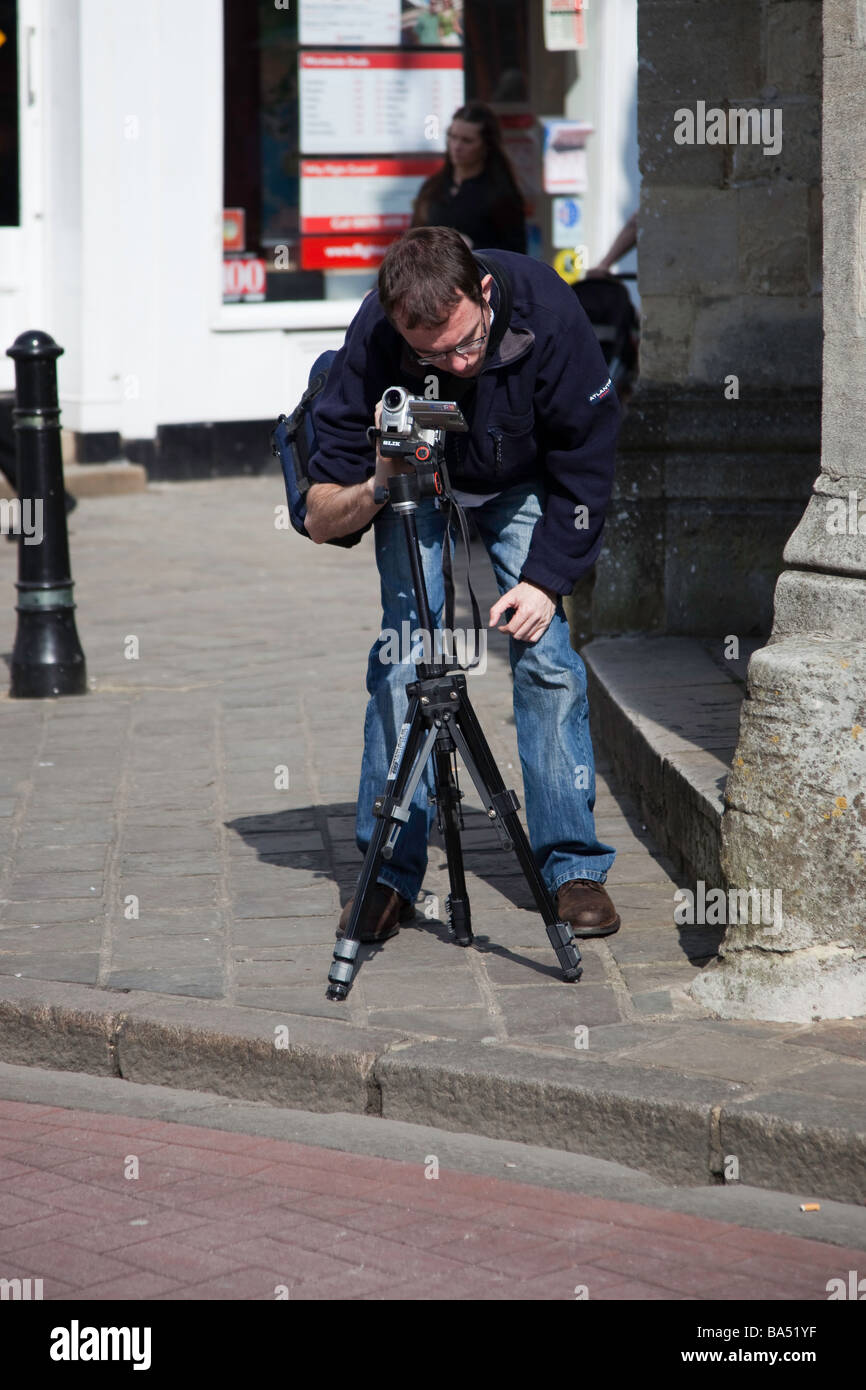 Man Recording Video On A Street Stock Photo - Alamy