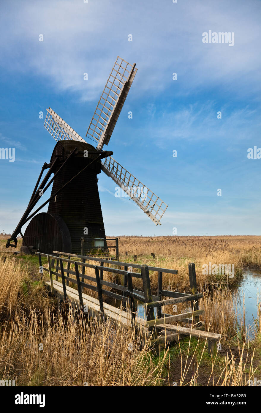 The old wooden smock mill at Herringfleet in Suffolk England Stock ...