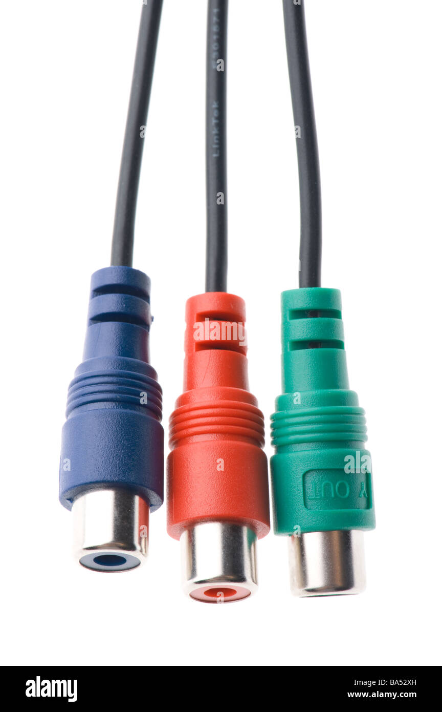 object on white RCA cable isolated on white Stock Photo - Alamy