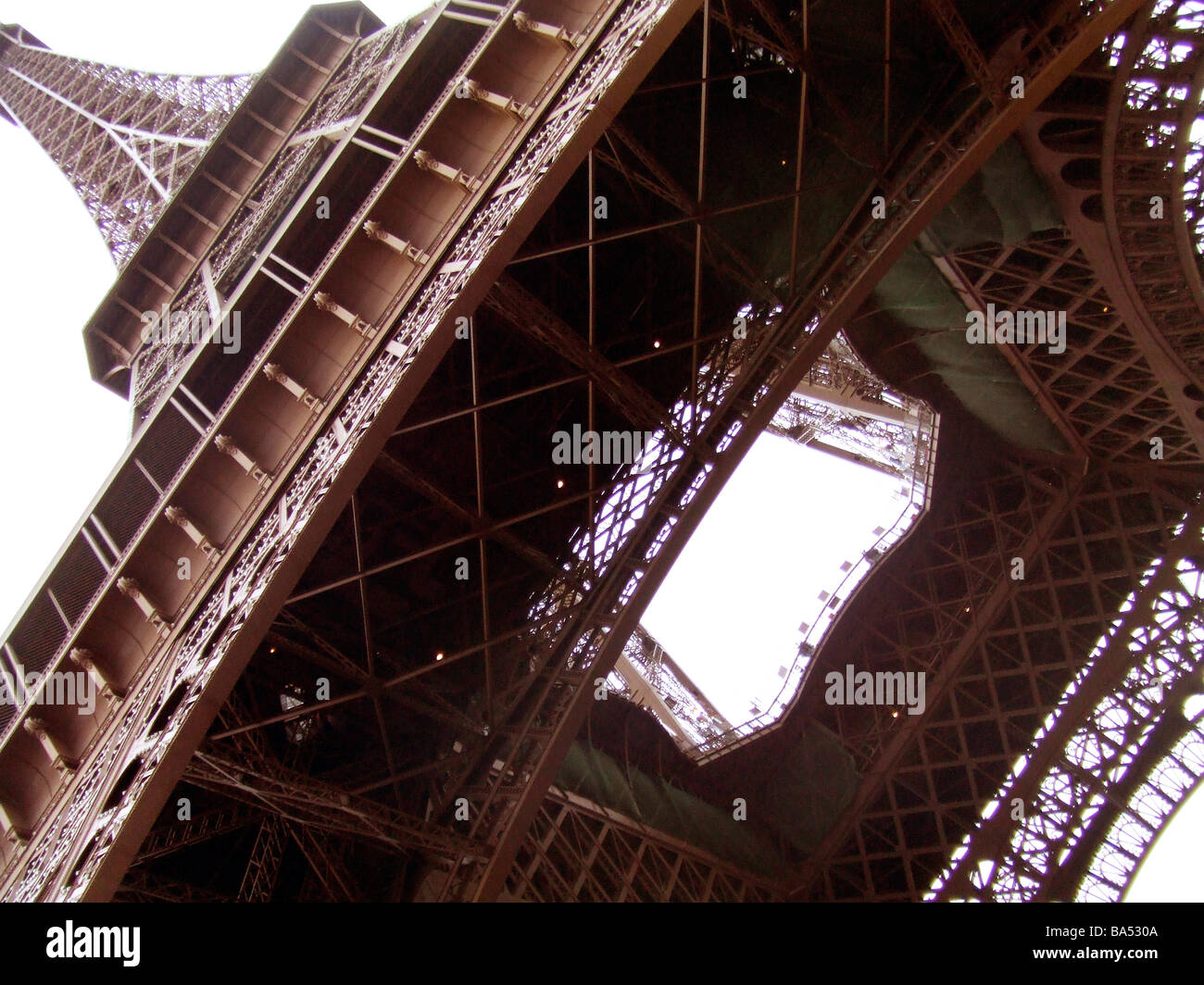 An unusual view of the Eiffel Tower from below Stock Photo - Alamy