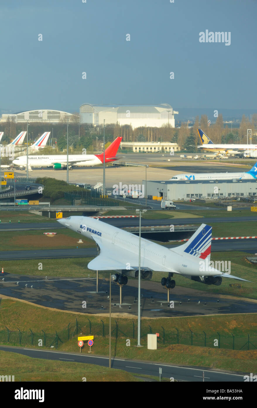 The famous AF Concorde airplane on static display - Paris CDG airport ...
