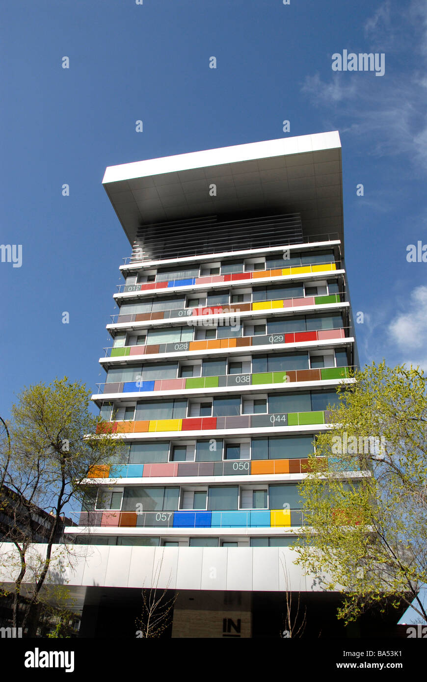 colored building, Madrid, Spain Stock Photo - Alamy