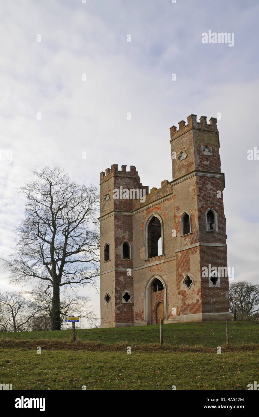 The old disused Belvedere tower within the Powderham Castle estate ...