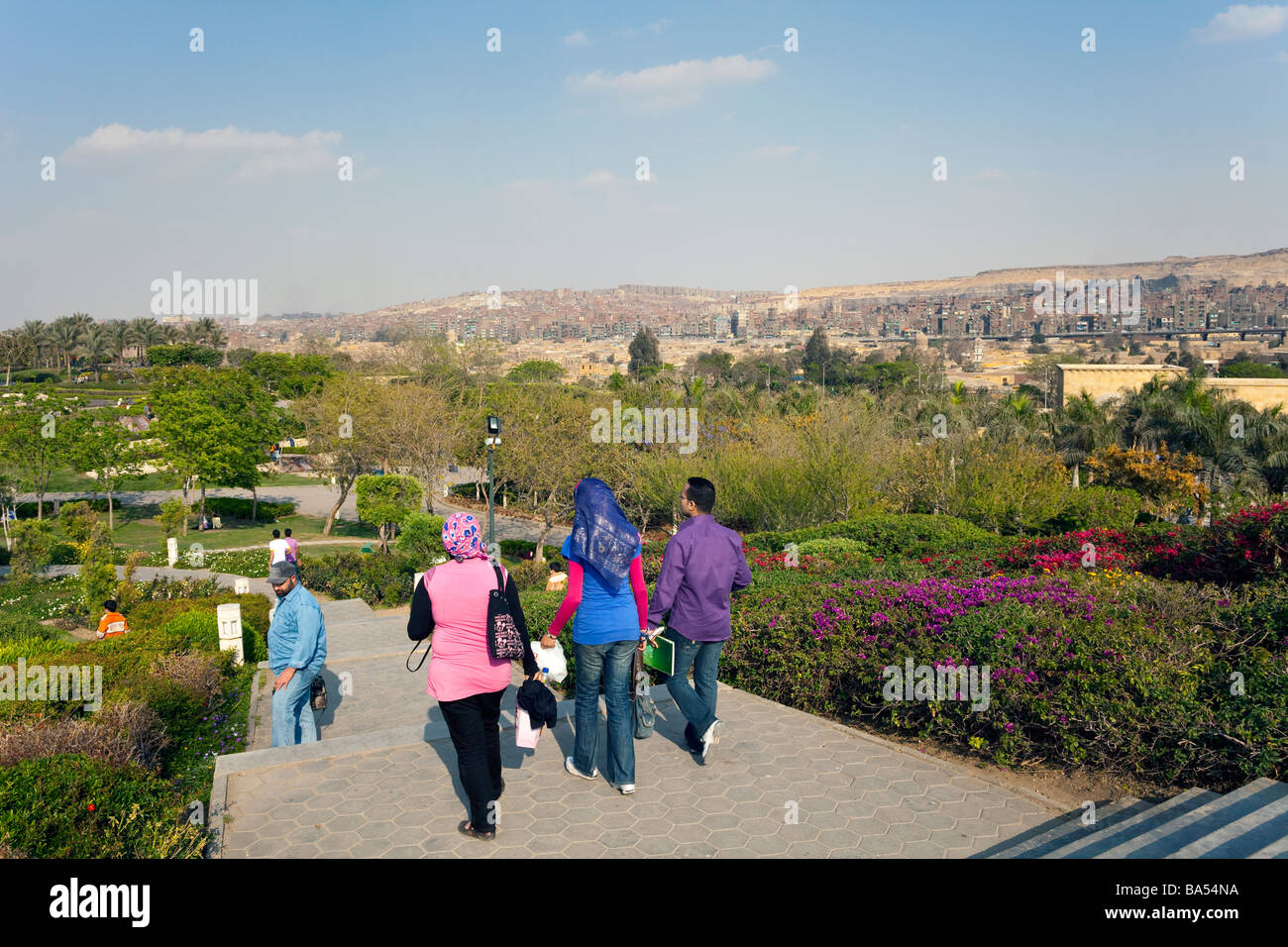 Egyptians walking at al-Azhar Park, Cairo, Egypt Stock Photo - Alamy