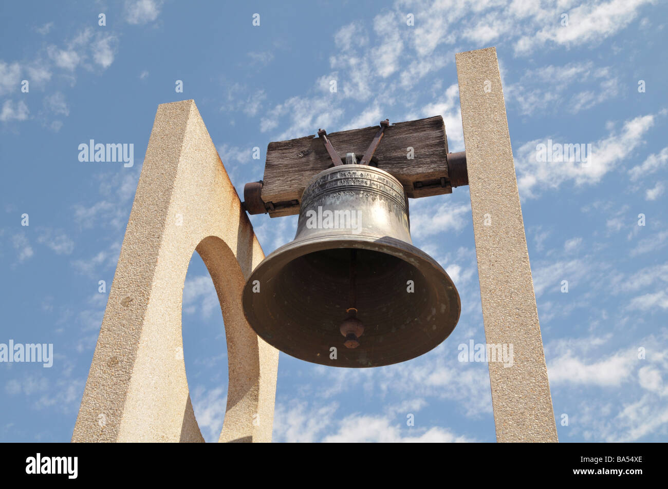 A liberty bell replica stands ready to sound out its tones for freedom ...