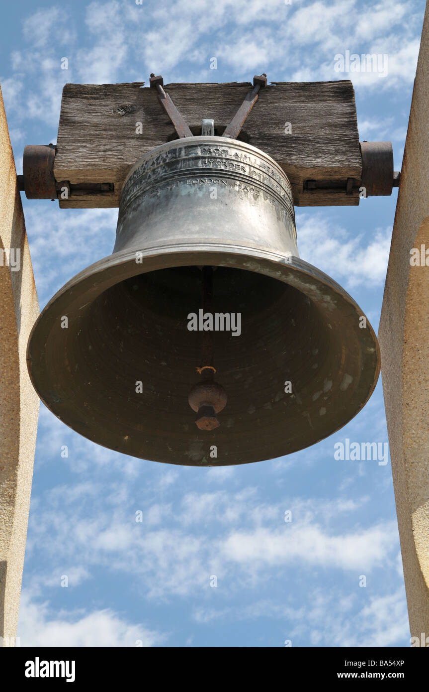 A liberty bell replica stands ready to sound out its tones for freedom ...