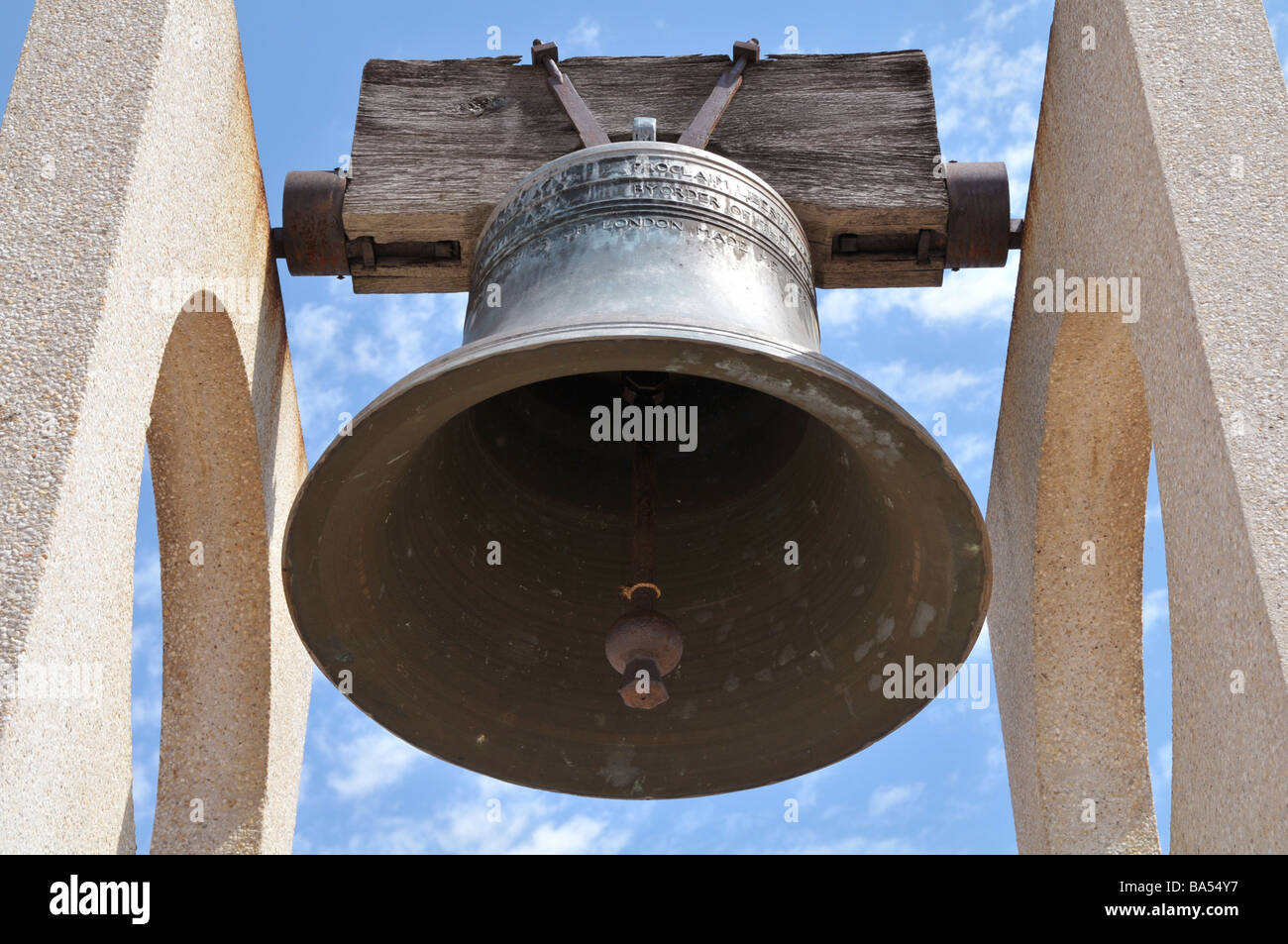 A liberty bell replica stands ready to sound out its tones for freedom ...