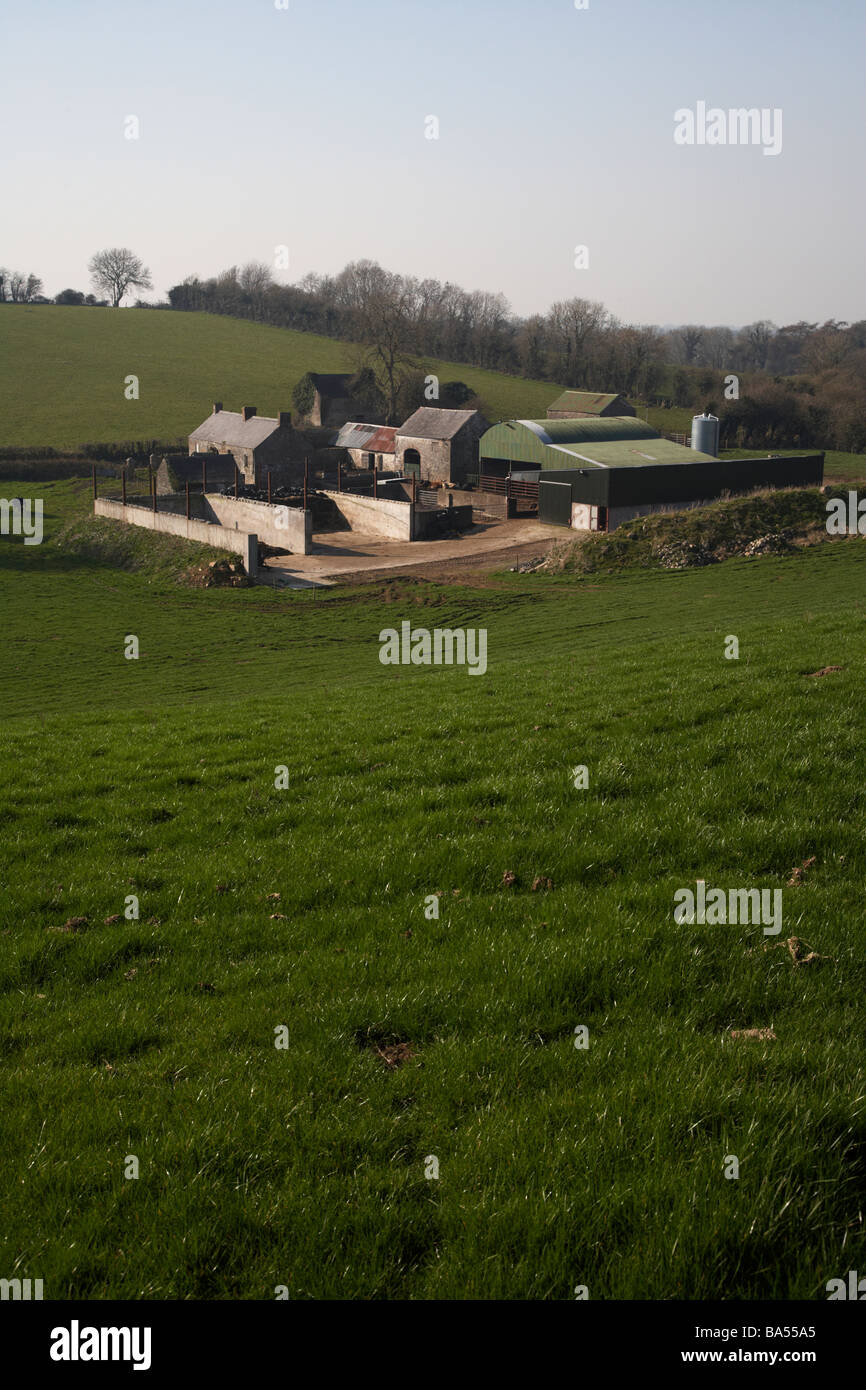 small enclosed irish farm in the countryside county armagh northern ...