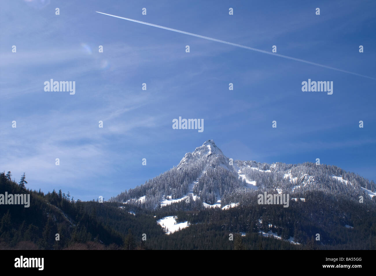 Snow Covered Snoqualmie Pass I-90 Cascade Mountains Washington State ...