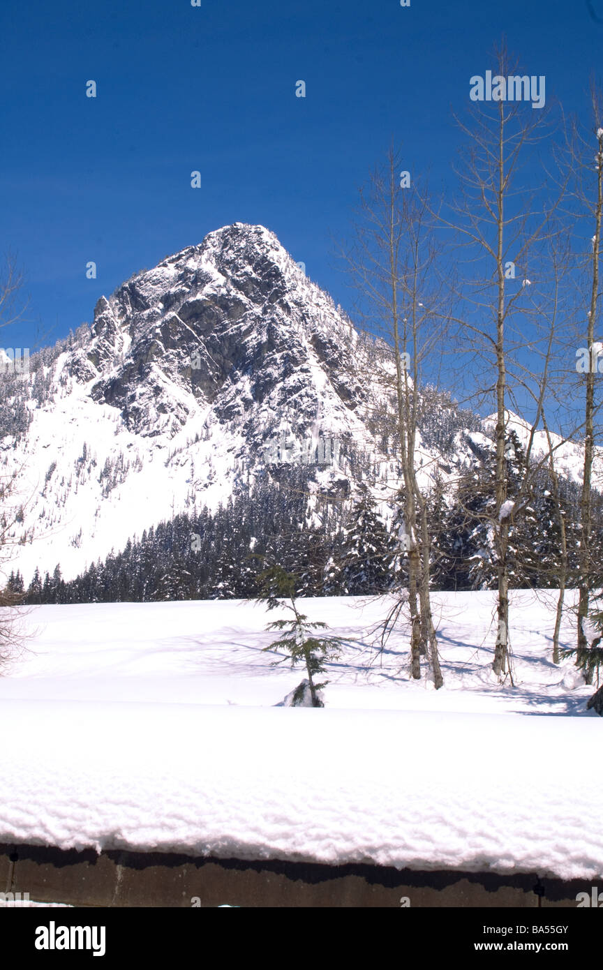 Snow Covered Snoqualmie Pass I-90 Cascade Mountains Washington State ...