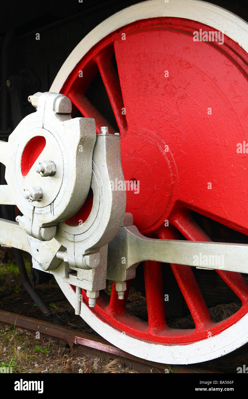 Old steam engine wheel Stock Photo - Alamy