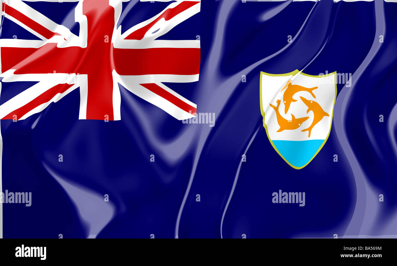 Flag of Anguilla national country symbol illustration Stock Photo - Alamy