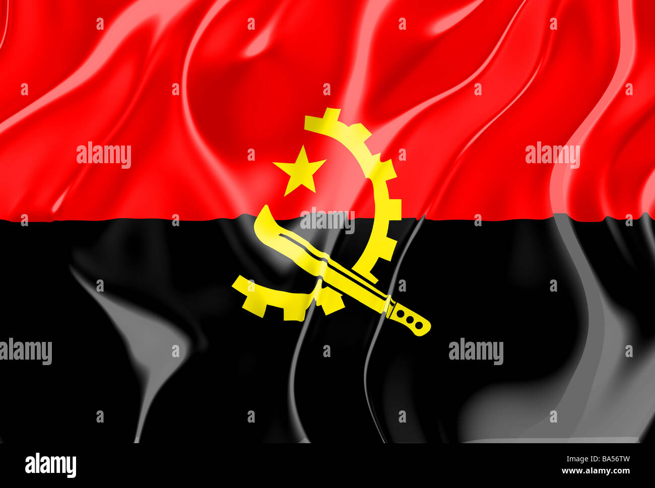 Flag of Angola national country symbol illustration Stock Photo - Alamy