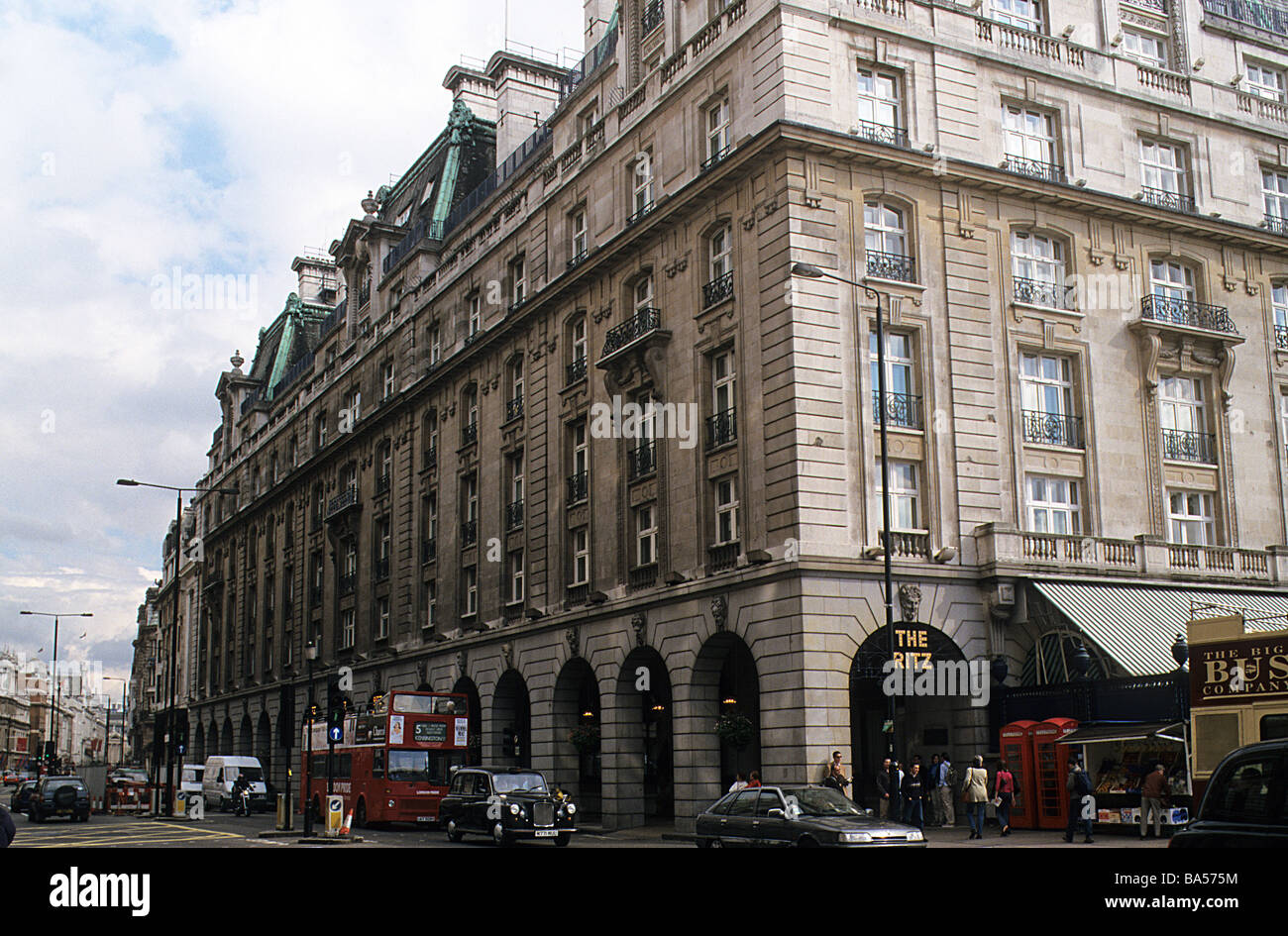 London, The Ritz Hotel, Piccadilly, view looking east along Piccadilly ...