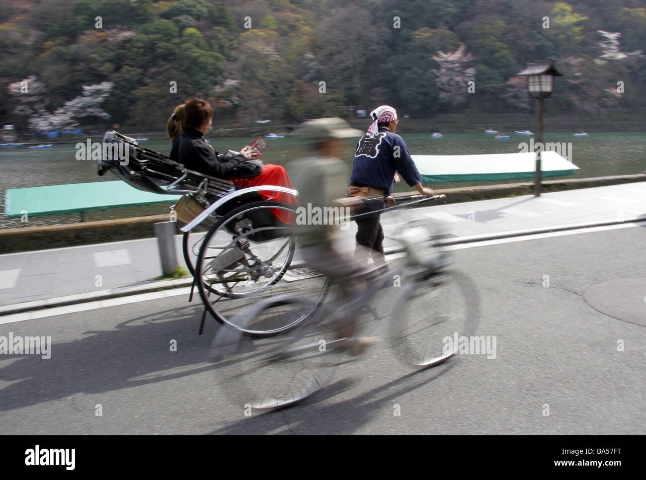 Handpulled rickshaws in Arashiyama Kyoto Japan Stock Photo - Alamy