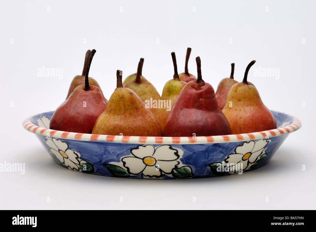 A dish of Sensation Red Bartlett Pear Stock Photo - Alamy