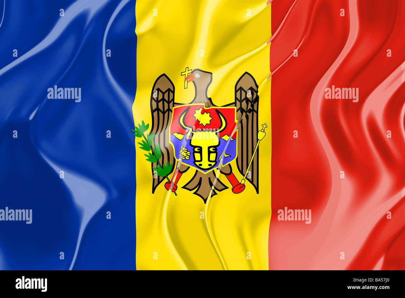 Flag of Moldova national country symbol illustration Stock Photo - Alamy