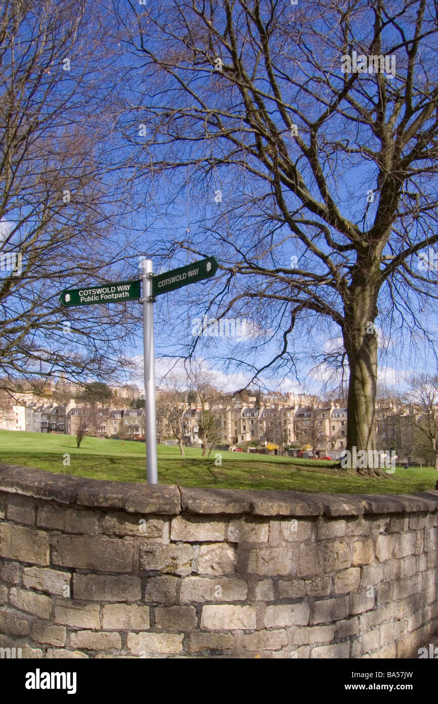 Cotswold Way signpost, Bath, Somerset, England, UK Stock Photo - Alamy