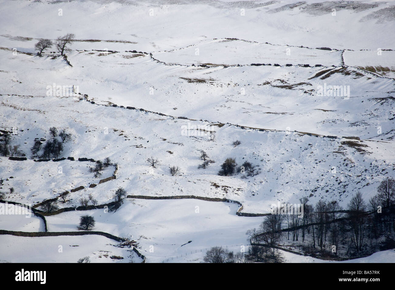 Snow in winter near Grinton Swaledale Stock Photo - Alamy
