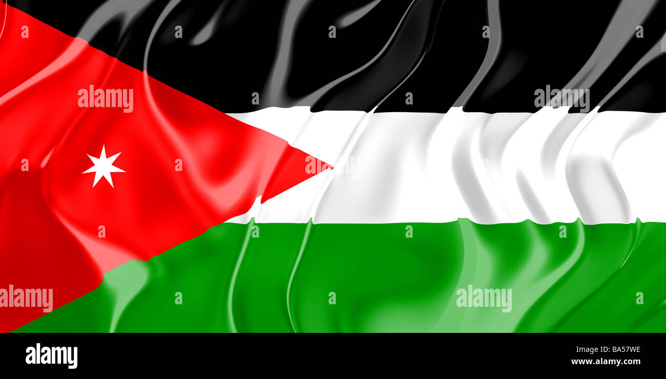 Flag of Jordan national country symbol illustration Stock Photo - Alamy
