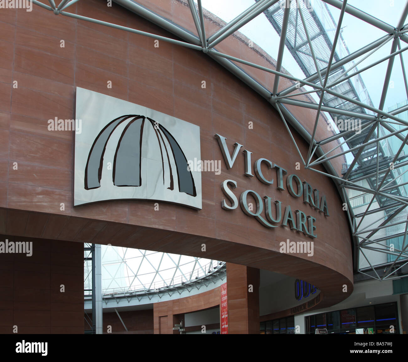 Victoria Square shopping mall sign Belfast Stock Photo - Alamy