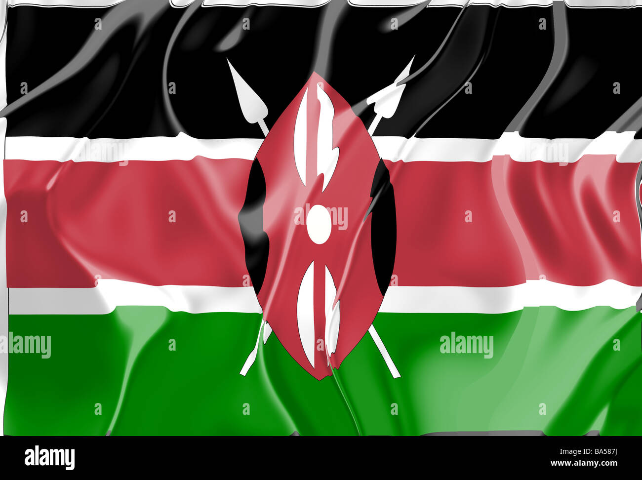 Flag of Kenya national country symbol illustration Stock Photo - Alamy