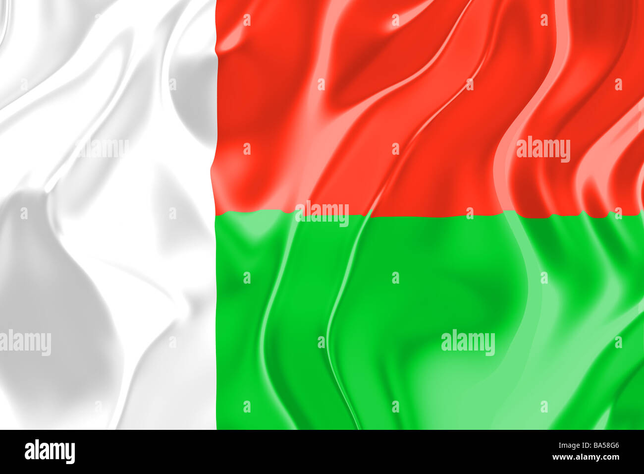 Flag of Madagascar national country symbol illustration Stock Photo - Alamy