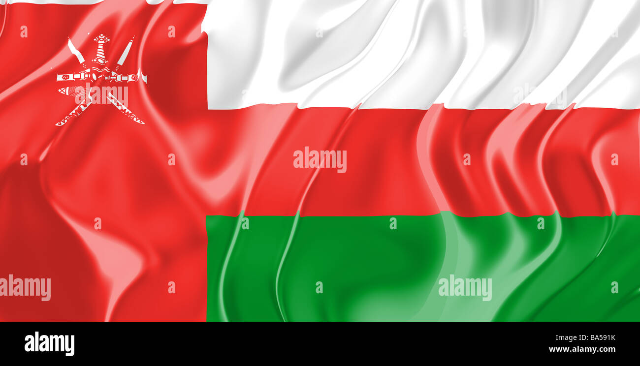 Flag of Oman national country symbol illustration Stock Photo - Alamy