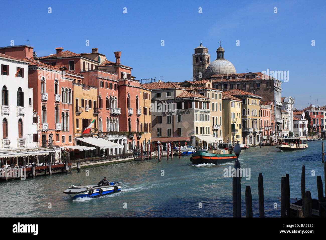 View from the Degli Scalzi bridge of the Grand Canal, Venice, Italy ...