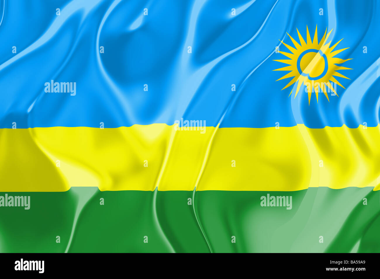 Flag of Rwanda national country symbol illustration Stock Photo - Alamy