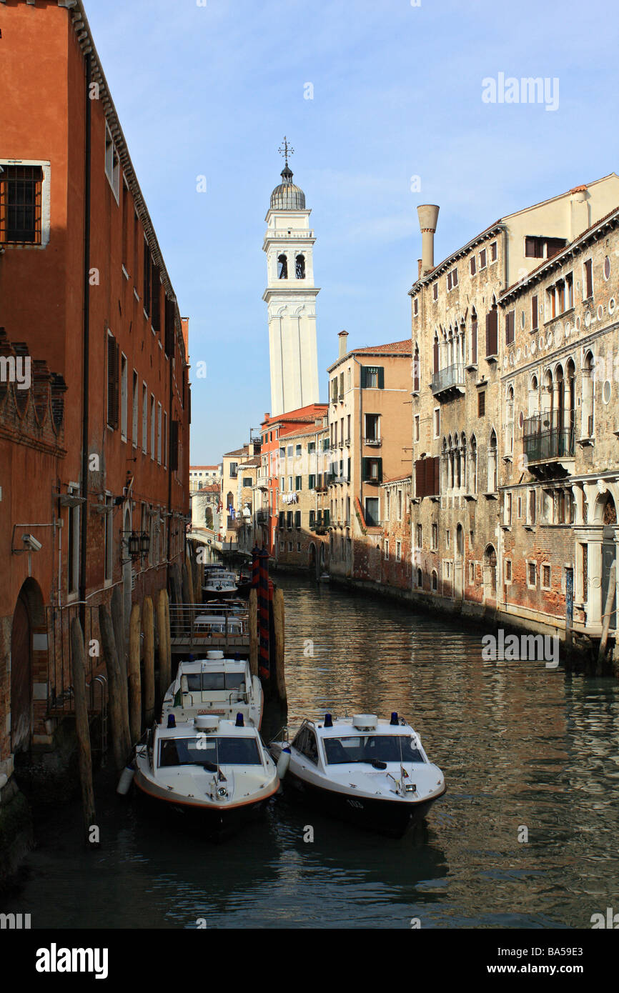 San Giorgio dei Greci, one of the many leaning bell towers in Venice ...