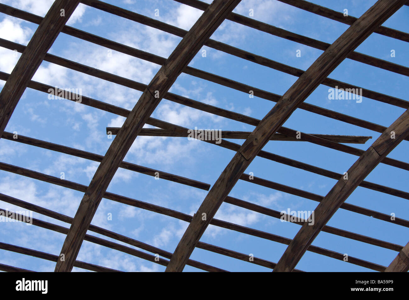 Trellised roof frame in the courtyard of the old Fort at Aqaba Stock ...