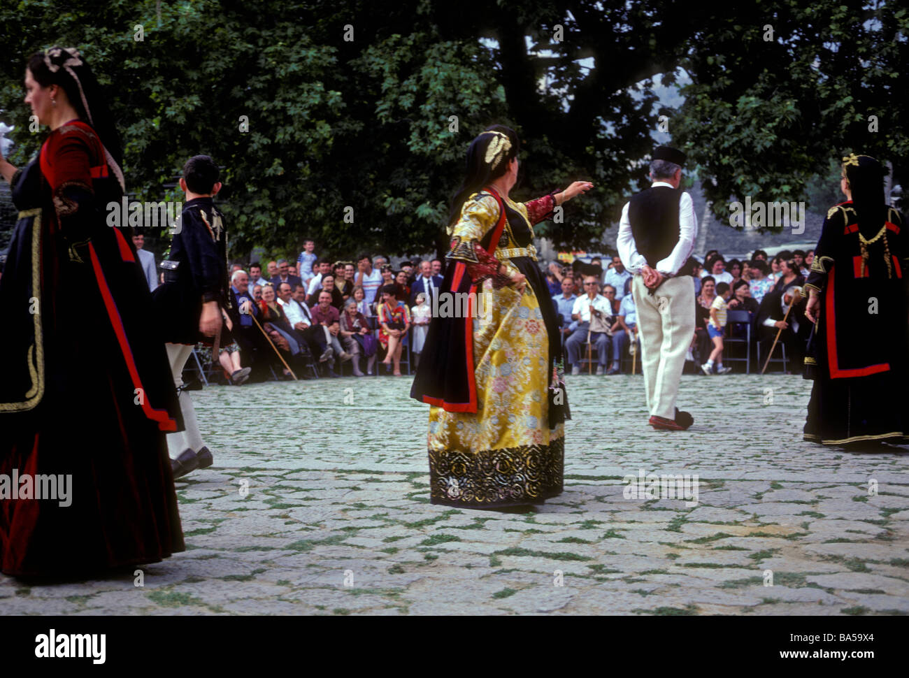 Greek men, Greek women, dancers, dancing, Festival of Paraskevi, Agia ...