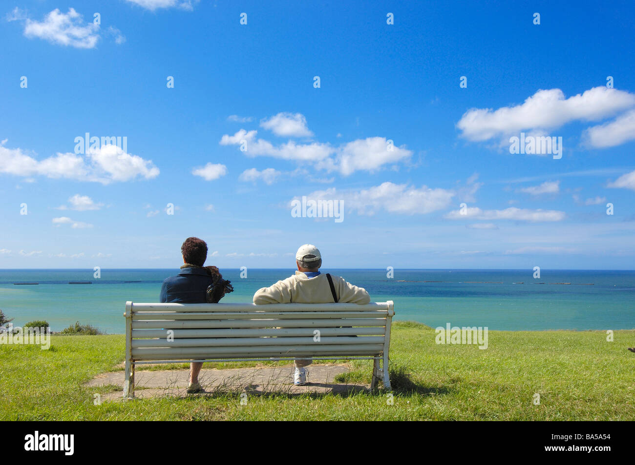 Arromanches beach. D Day landing beach at Second World War. Arromanches ...