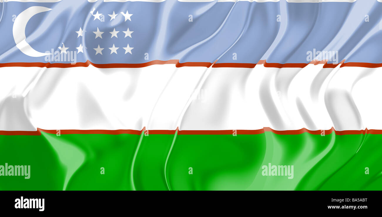 Flag of Uzbekistan national country symbol illustration Stock Photo - Alamy