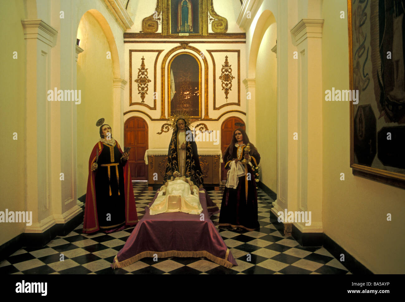 religious art, statues, statuary, side altar, Cathedral, Roman Catholic ...