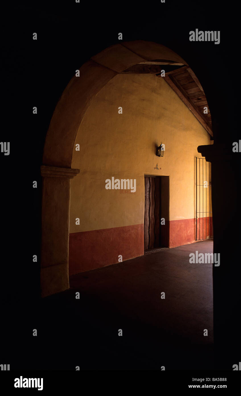 Carmel Mission walkway with Library door Carmel California USA Stock ...