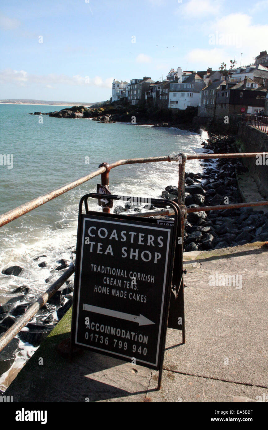 Tea Shop Sign by the Seaside Stock Photo - Alamy